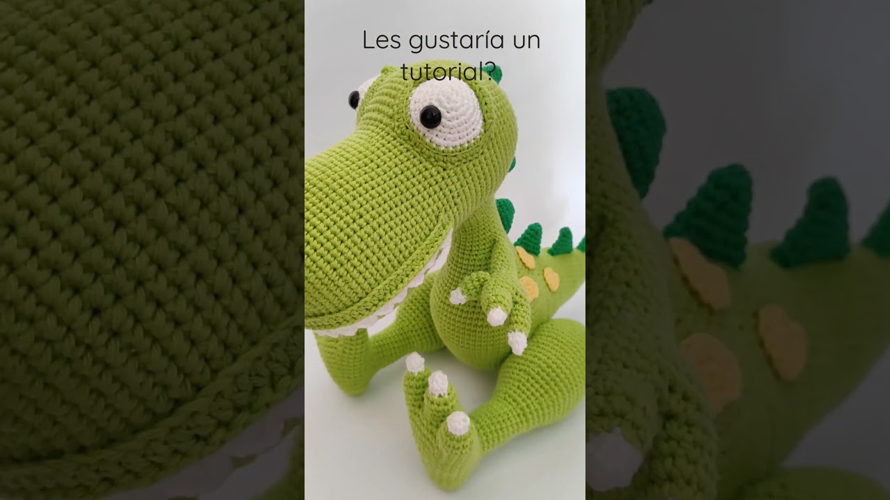 dinosaurio Amigurumi ✨ 35cm (subiré el tutorial / patrón cuando llegue a mis 50k suscriptores)