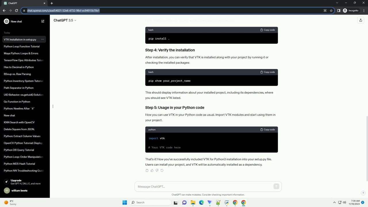 How to include VTK for Python3 installation into setup py