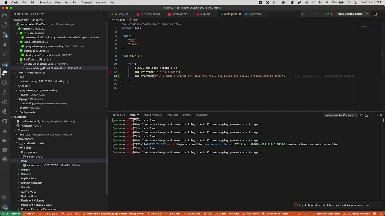 Remote debugging on Kubernetes using VS Code