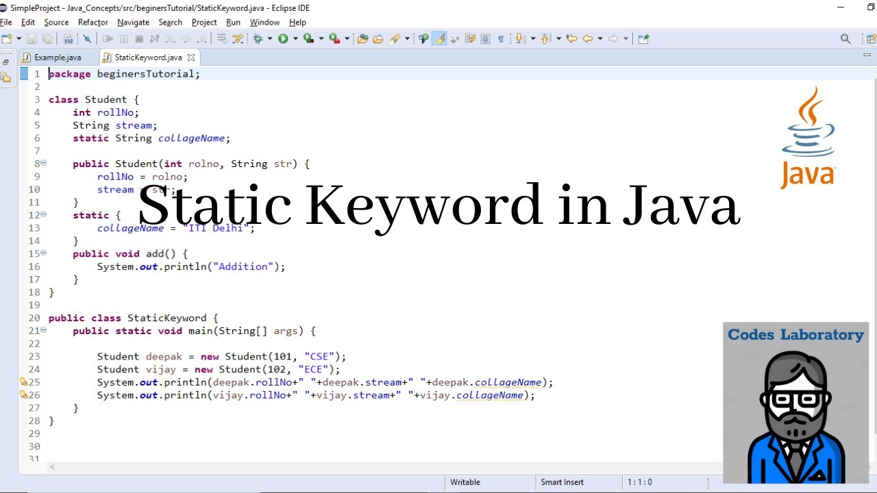Java Tutorial | 17 | Static Keyword in Java |