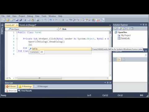 Visual Basic Tutorial - 129 - OpenFileDialog Video Lecture - Mastering Visual Basic - Web ...