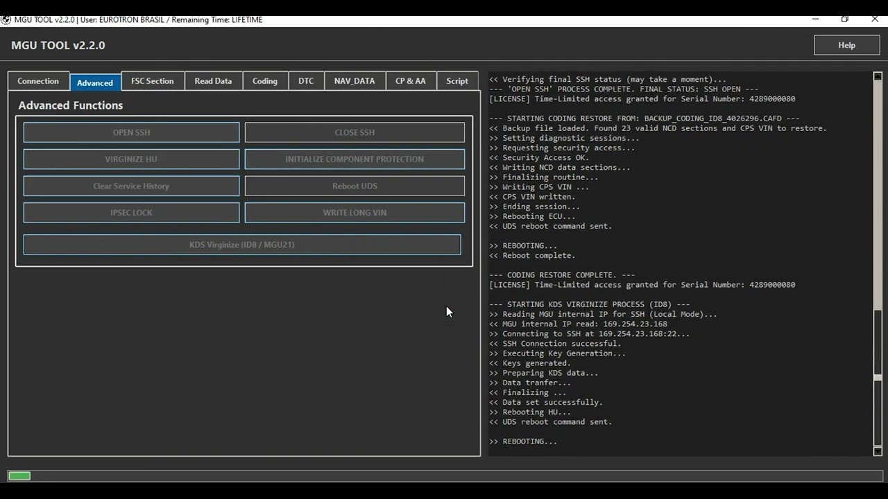 MGU TOOL - ID8(MGU21)  KDS VIRGINIZATION + E-SYS RE-PAIRING
