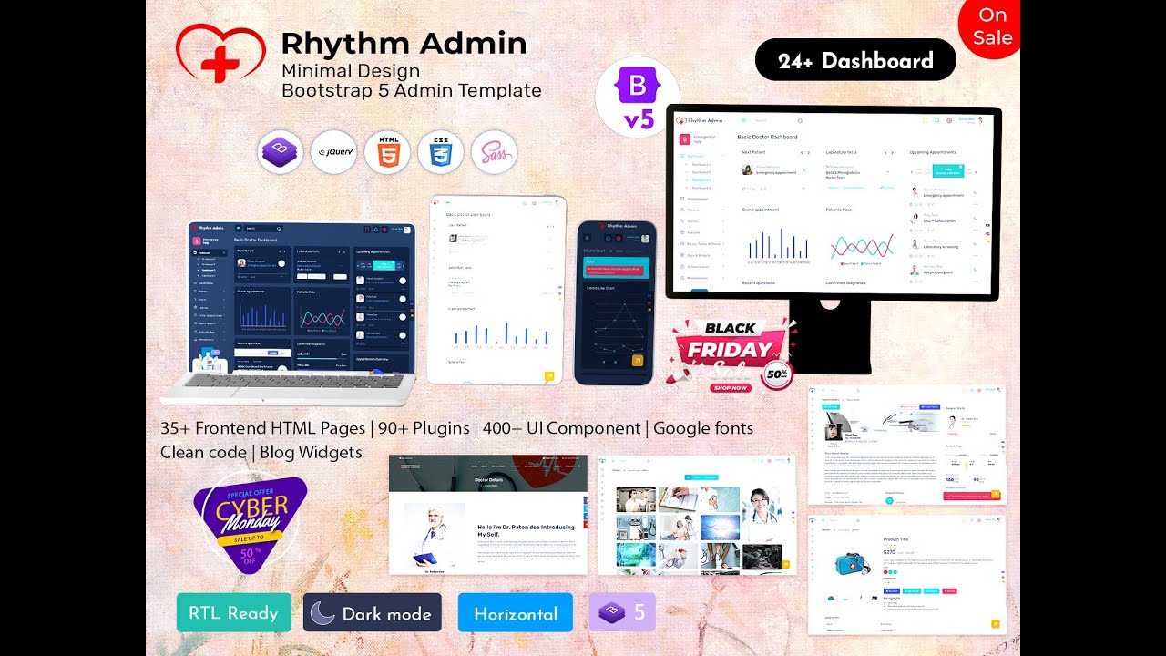Rhythm Medical Bootstrap 5 Admin Dashboard