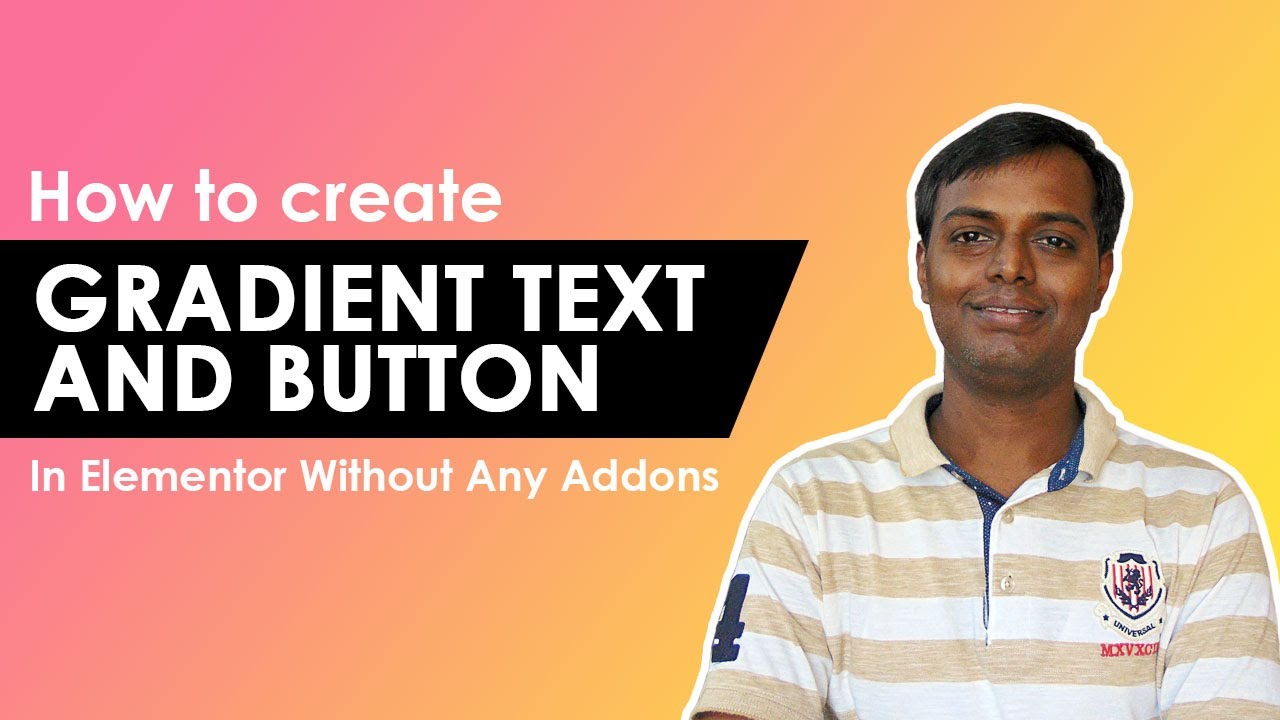 How to create gradient text and button in elementor