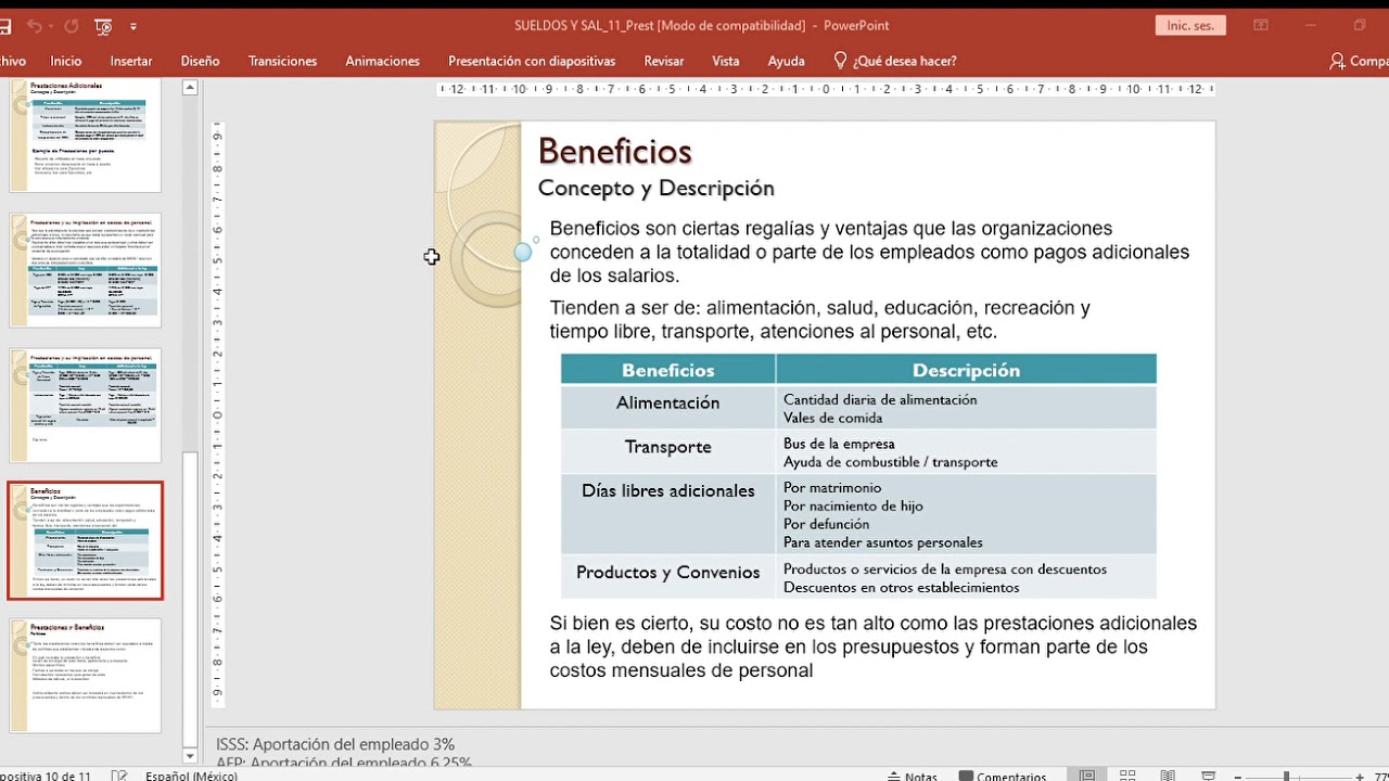 Prestaciones y Beneficios: Paquete de Compensaciones