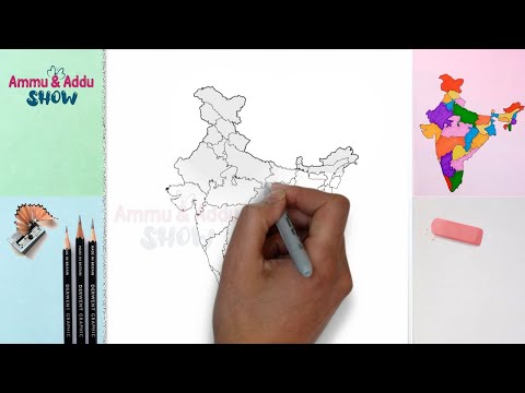 Indian Map Drawings - India map with states - India map drawing for Kids - Ammu & Addu Show