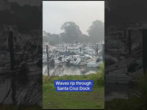 Waves RIP THROUGH California's Santa Cruz Dock 😳