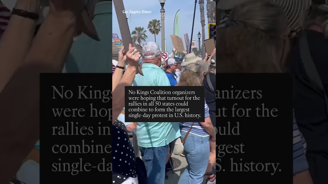 Thousands protest Trump at ‘No Kings’ rally in downtown Los Angeles