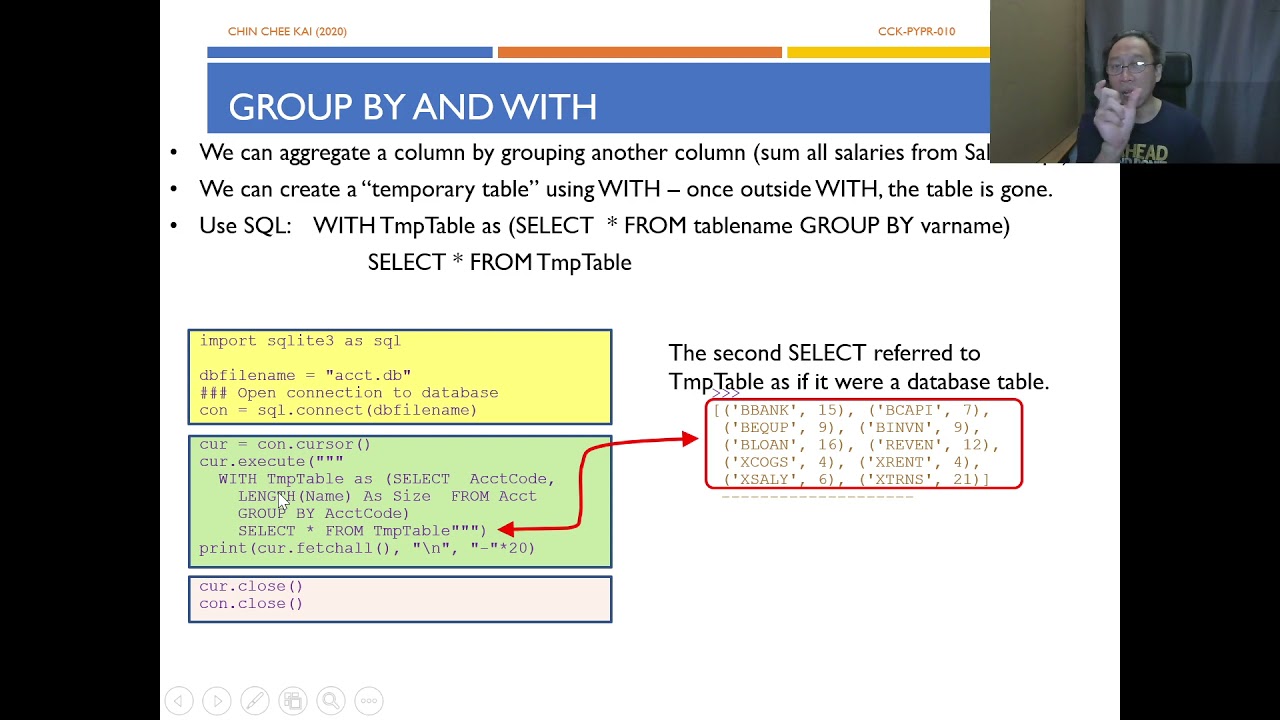 Python Programming - Python SQLite T08 - Group By With Join (Part 1/3)