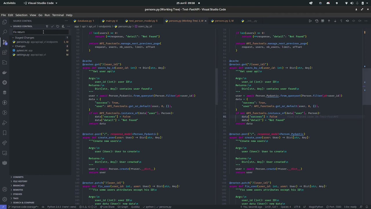 get started FastAPI: improve code coverage