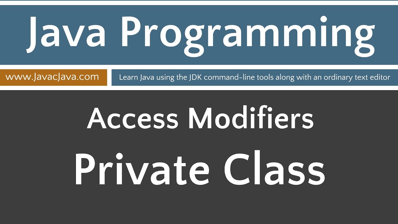 Learn Java Programming - Private Access Applied to a Class