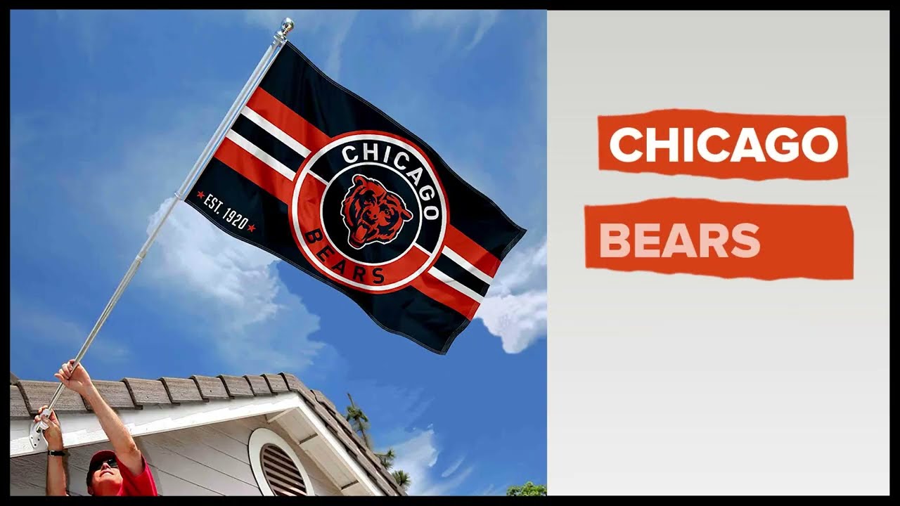 Chicago Bears 3x5 Patch Button Flag