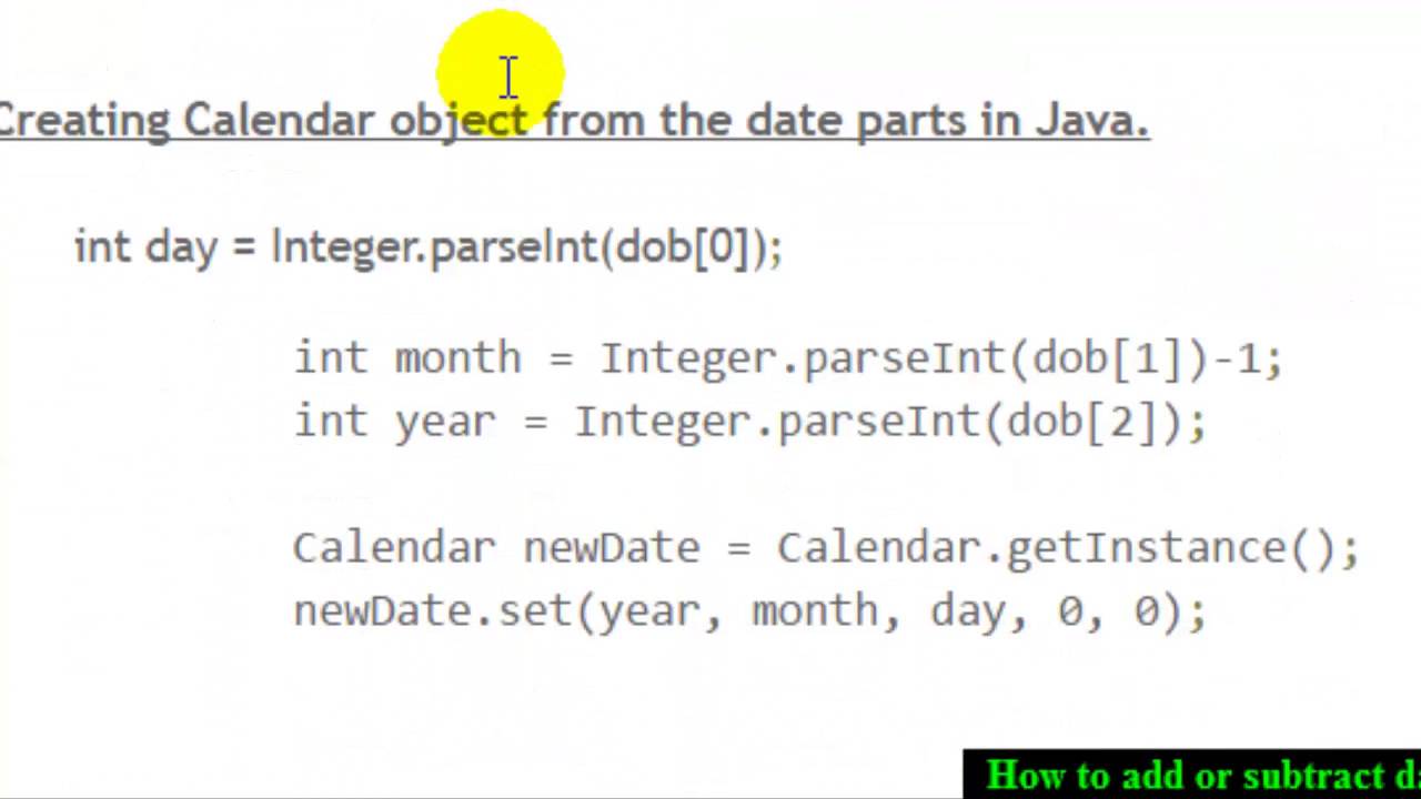 How to add or subtract date in Java