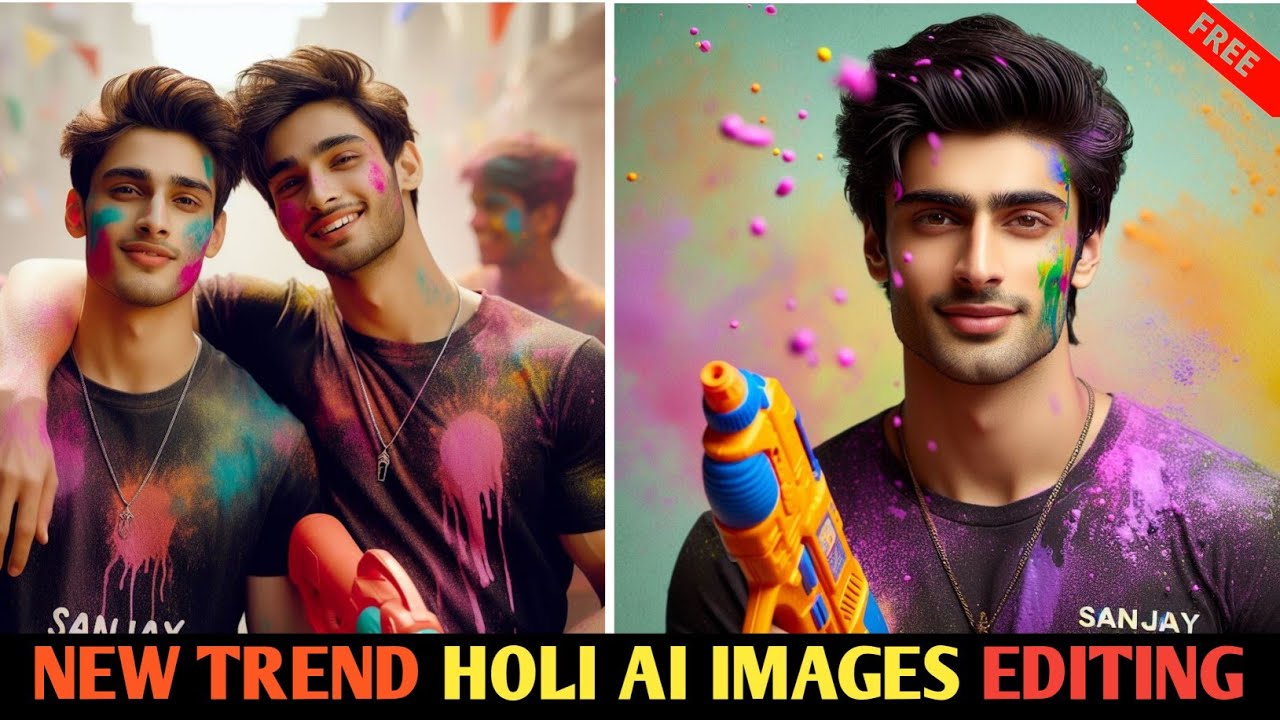 Create Viral Holi Ai Name Images | Happy Holi Prompts | Bing image creator tutorial FREE |BingAi