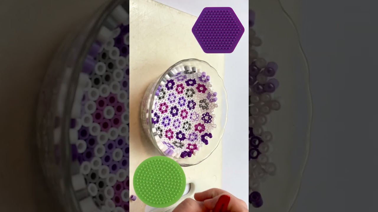 How to make a bowl using PERLER BEADS! 💜 #shorts