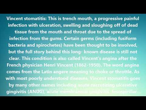 Vincent stomatitis - Medical Definition and Pronunciation