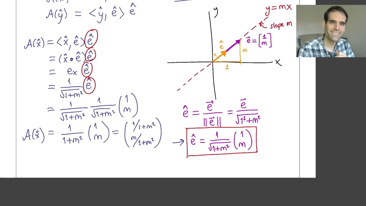 2.1 Matrices Intro - #06 Linear Transformation Example (Projection to Line y=mx)