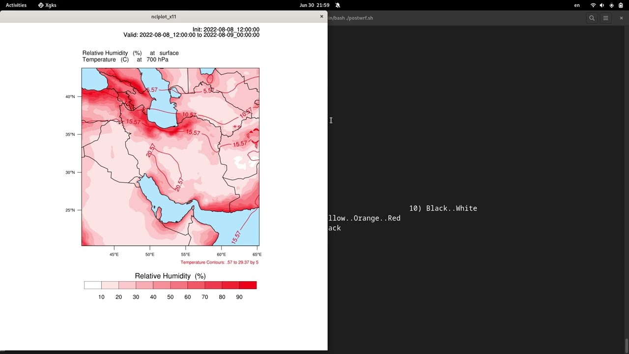 Average plots of the WRF and ERA5 data