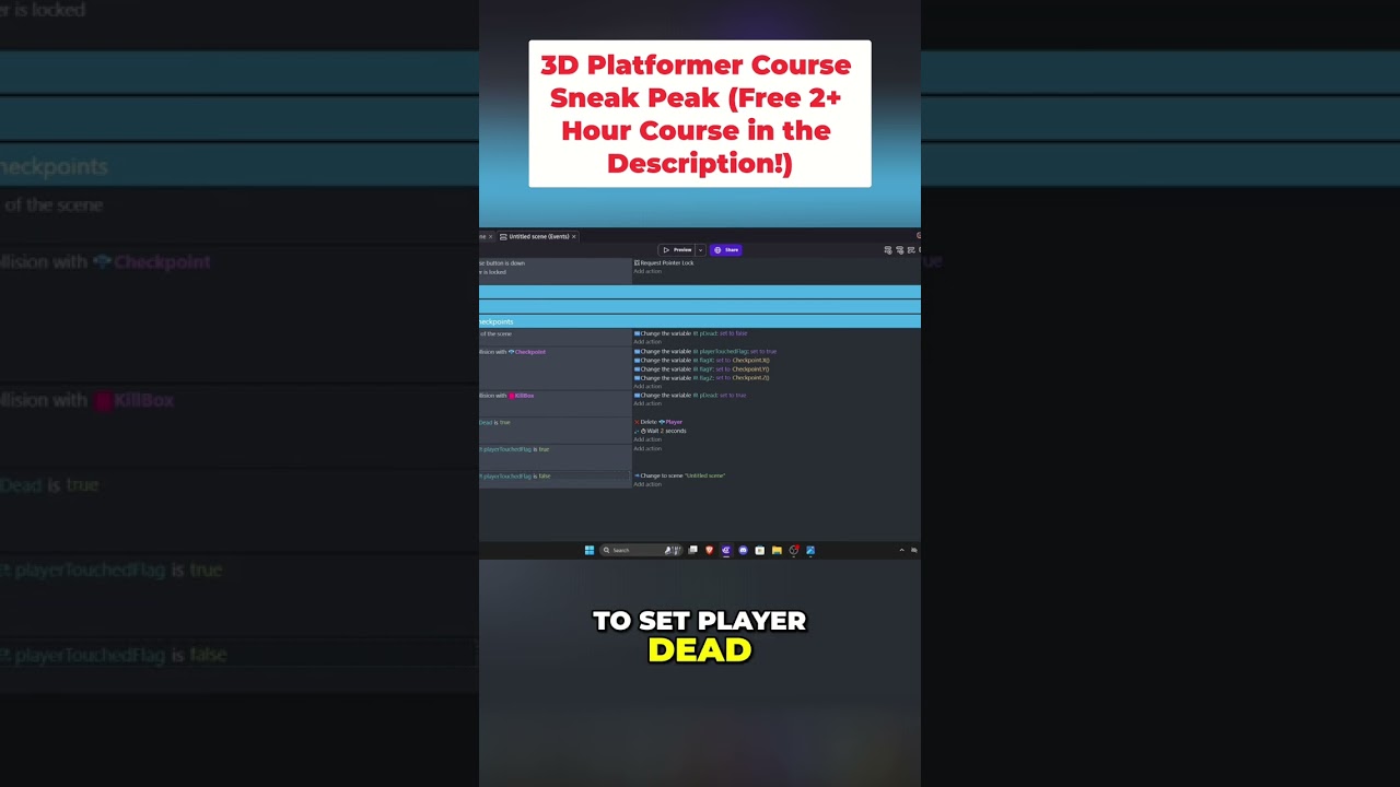 Fix 3D Player Respawn Bug in GDevelop: #shorts #tutorial #gamedev #gdevelop #gdevelop5