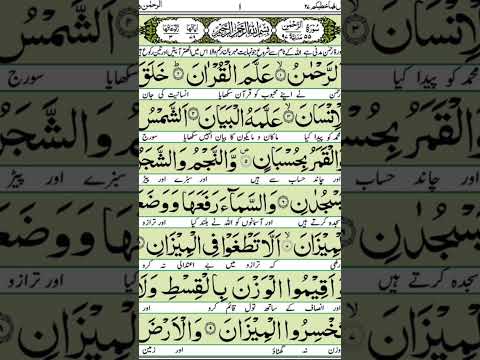 Sureh Rehman 💫with urdu translation #quran meaning #study to Islamic knowledge @SayyedBilal1211