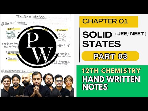 Solid State Handwritten Notes Class 12 | Chapter 1 | Part 3 (PW Notes)