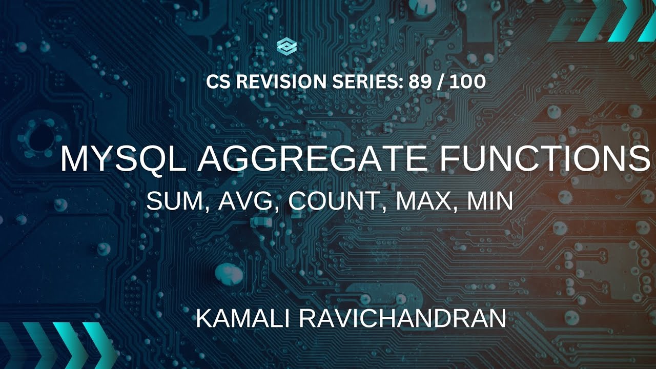 89. Aggregate functions in Mysql | Class 12 Computer science board exam revision series