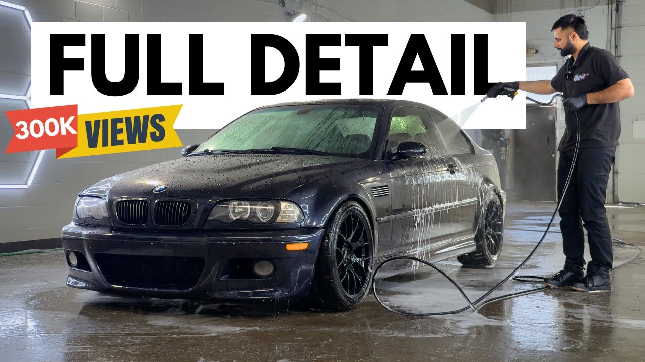 Dirtiest BMW E46 M3 complete detailing-Rims&tire detail, engine bay cleaning,Exterior hand wash.