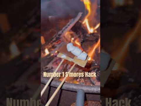 Best S’mores Hack (how to roast marshmallows and make Hershey’s chocolate bar melt) #campfire #smore