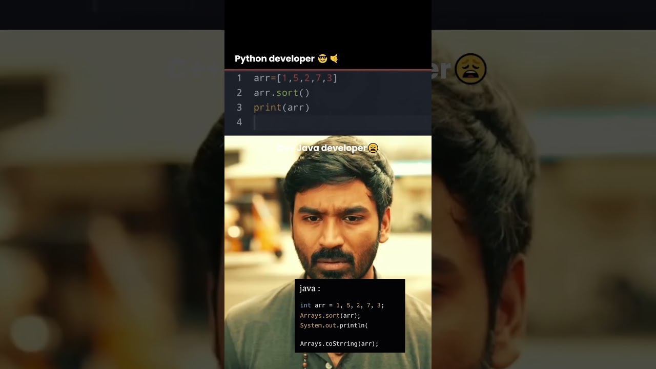 Python vs Java & C++ 😅 | Why Python Developers are Always Chill | Coding Meme Shorts