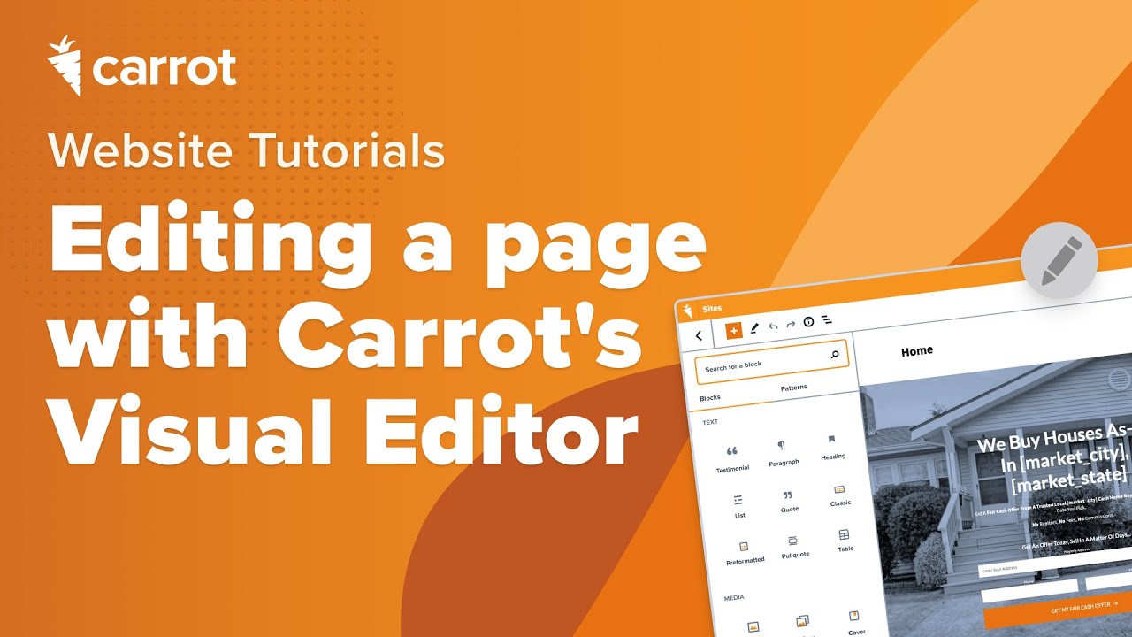 Getting Started: Editing a Page with Carrot's Visual Editor