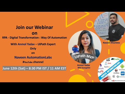 Live Webinar : What is RPA - Digital Transformation - Way of Automation
