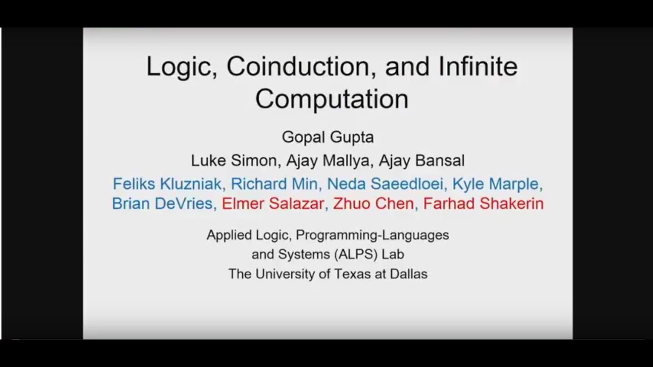Logic, Co-induction and Infinite Computation