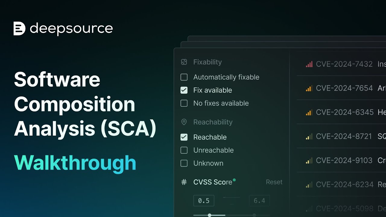 DeepSource Software Composition Analysis (SCA): Walkthrough