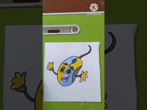 computer mouse cartoon drawing l #howtodraw #drawing #colourpencil #cute #easy #cartoon #mouse