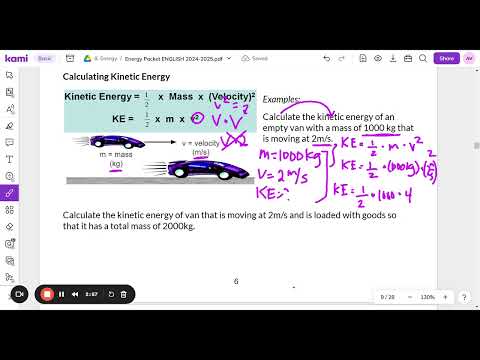Kinetic Energy Math Notes ENGLISH