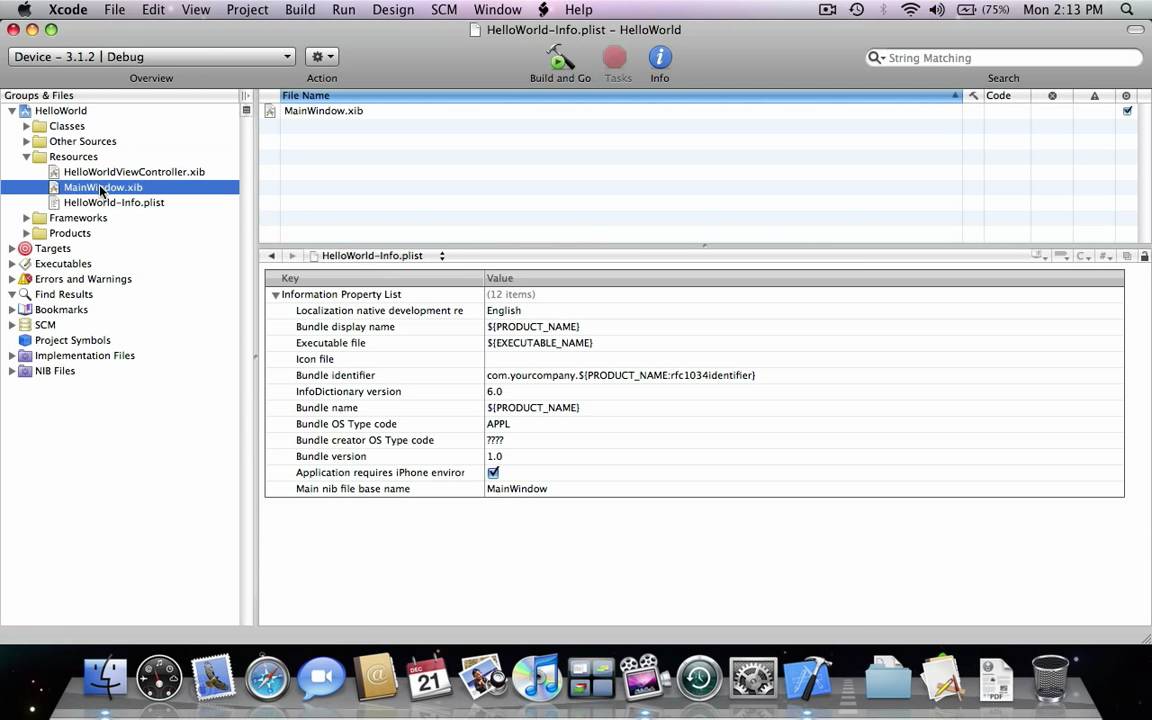 iPhone programming tutorial #1: hello world