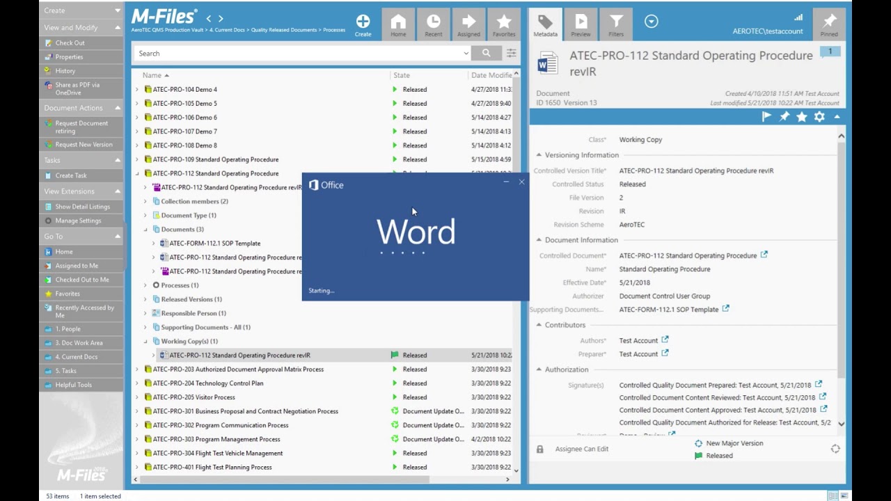 M-Files 2018 - Tasks, External Documents, New Versions