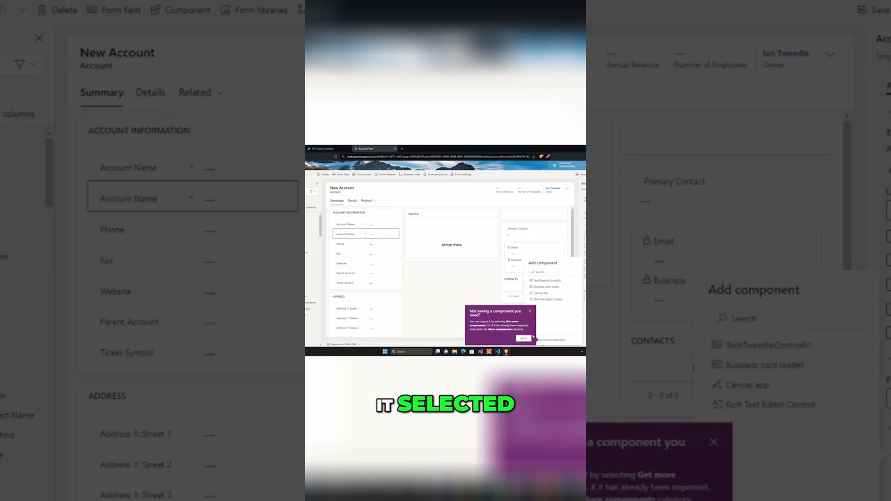Adding a PCF to a Model-Driven App Form