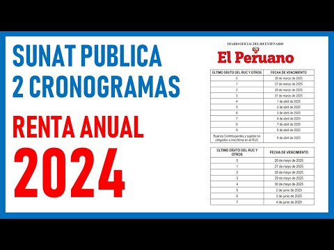 ¿CUÁL TE CORRESPONDE? SUNAT PUBLICA DOS CRONOGRAMAS PARA LA DECLARACIÓN RENTA ANUAL 2024