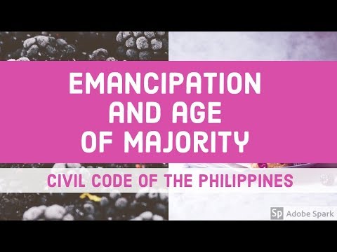 Emancipation and Age of Majority - Book I - Article 397 to 406 CIVIL CODE Audio Codal