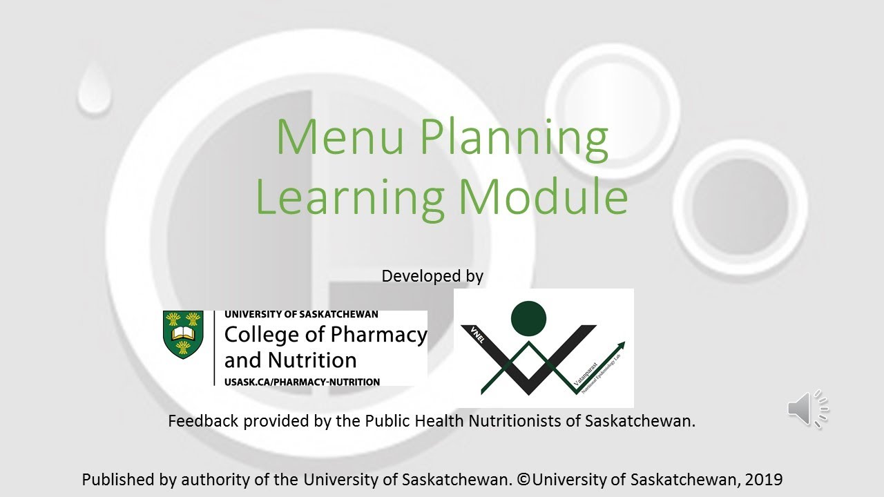 Menu Planning Learning Module