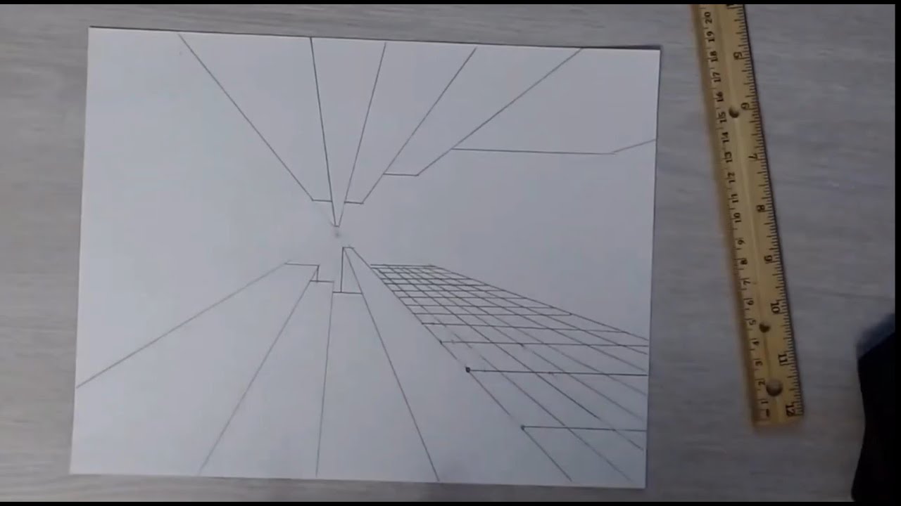 Easy One Point Perspective City Scape! Simple art lesson on perspective