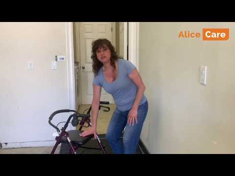 How to use a Rollator or four-wheeled walker for senior mobility