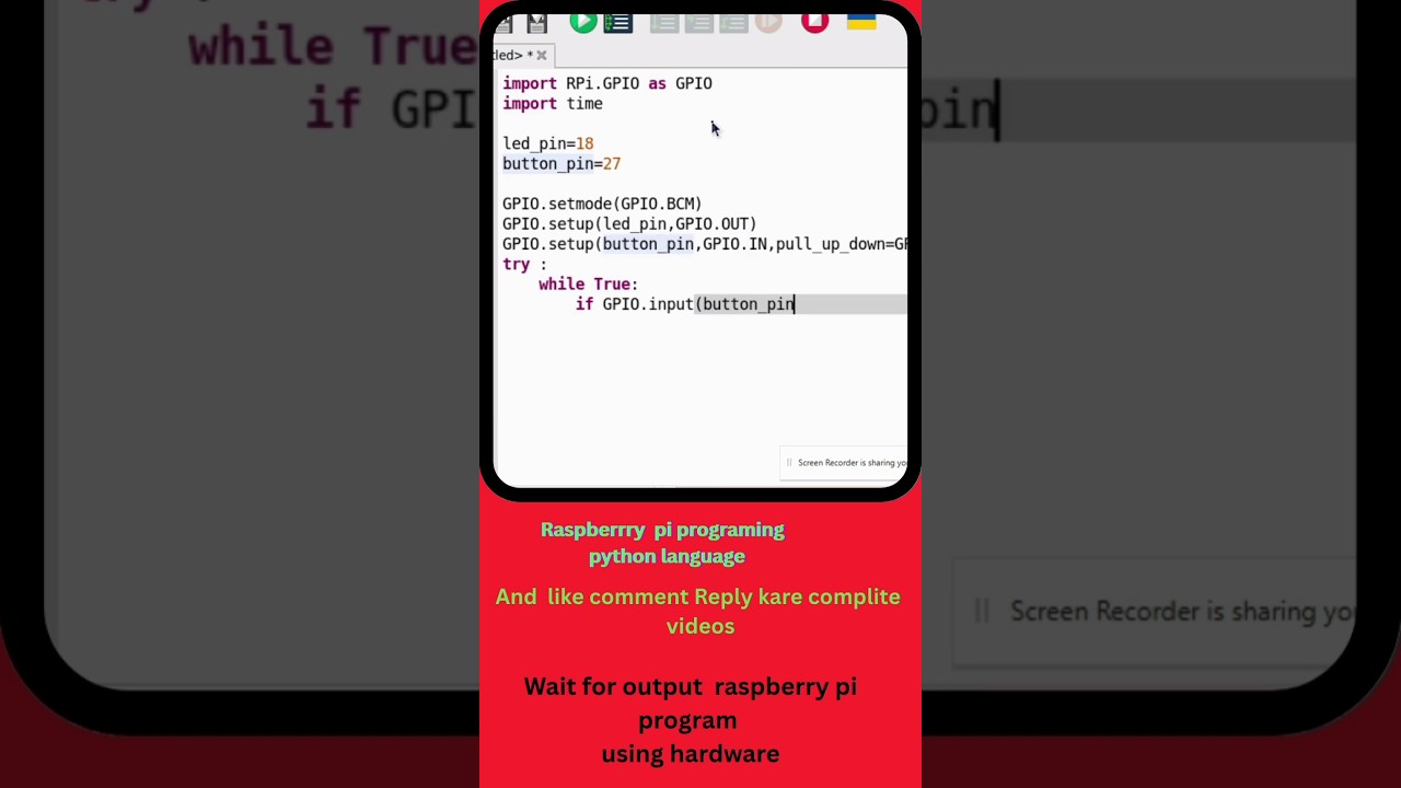 Easy Push Button Code with Raspberry Pi | Python GPIO