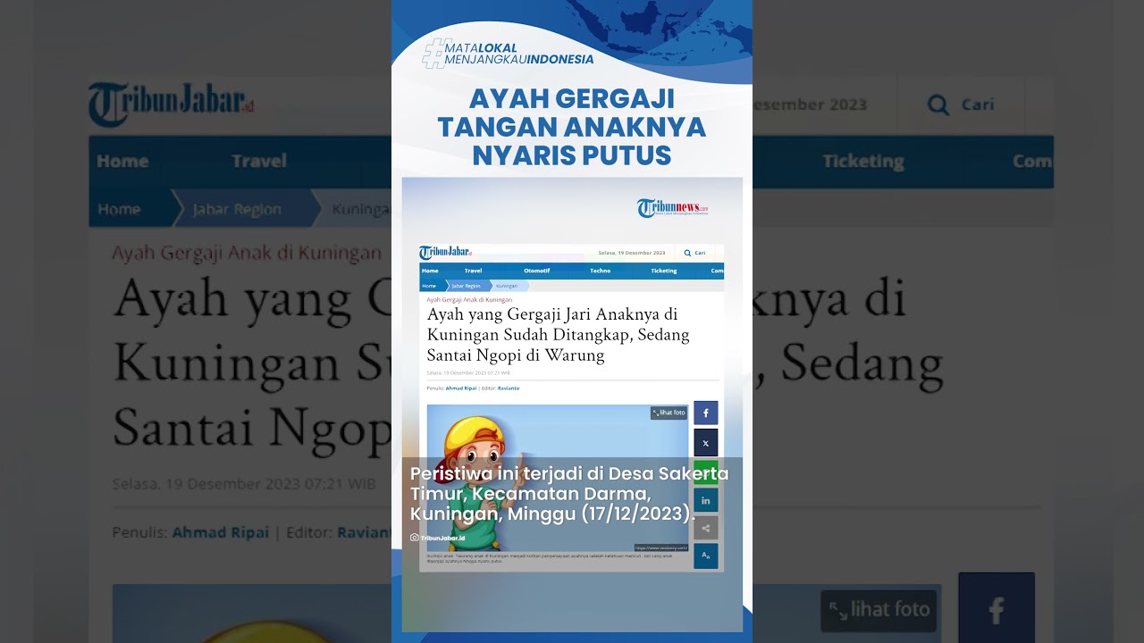 Ayah di Kuningan Tega Gergaji Jari Tangan Anaknya hingga Nyaris Putus ... Ayah di Kuningan Tega Gergaji Jari Tangan Anaknya hingga Nyaris Putus ...