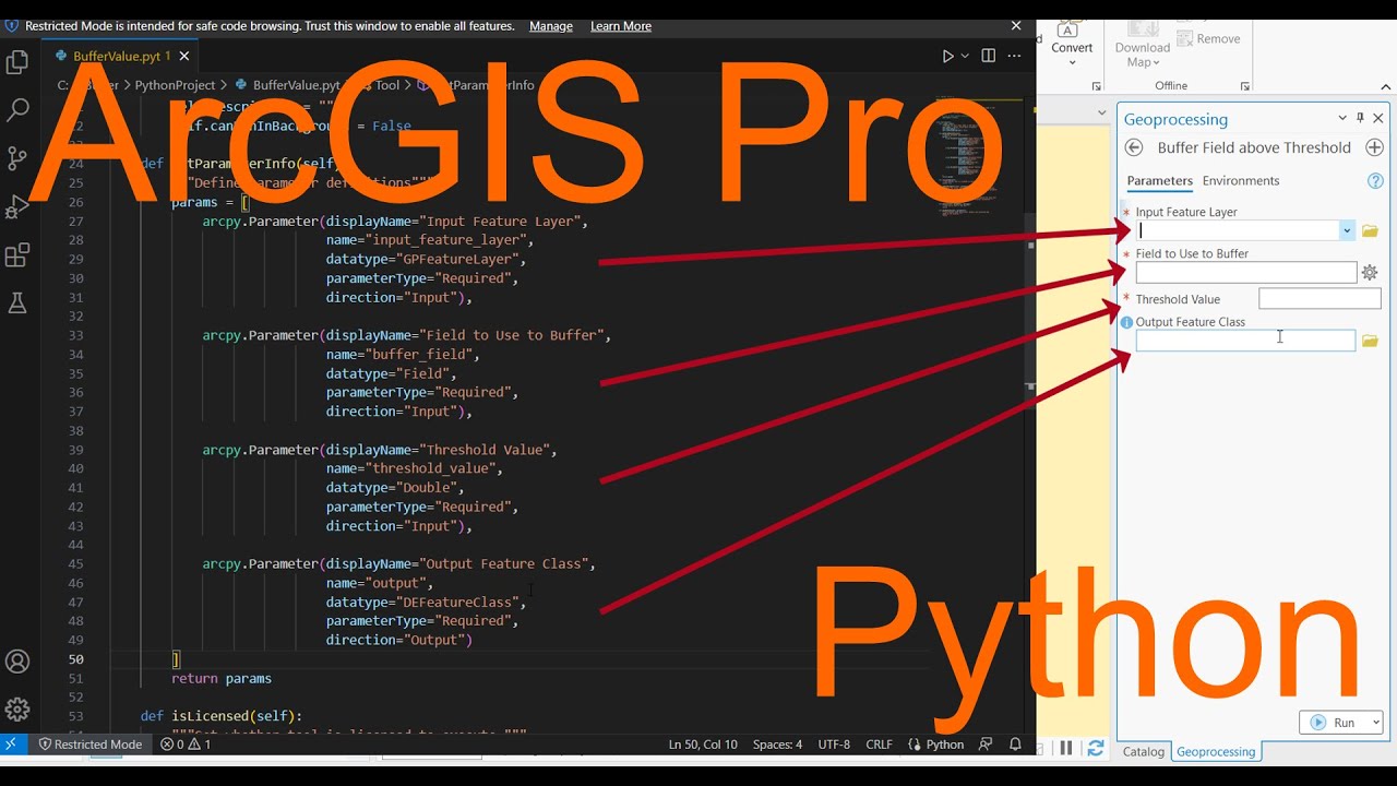 How to create an ArcGIS Pro Python Toolbox with example code