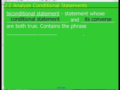 Biconditional Statements and Definitions