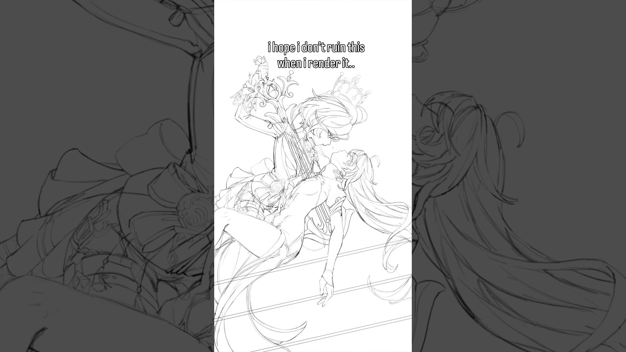 ruining the sketch is my biggest fear🙏🏻 #digitalart #illustration