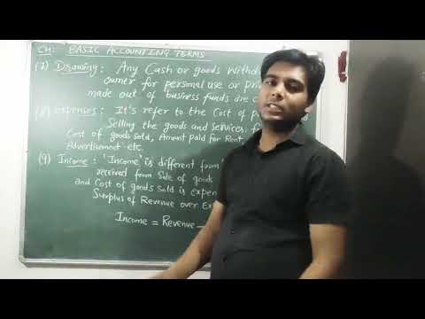 Class 11th - Meaning of Drawing, Expenses, Income, Profit, Gain, Income in Basic Accounting Term