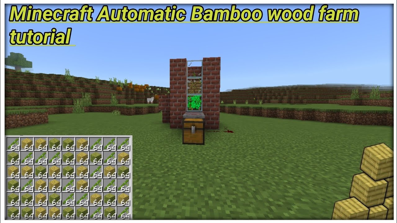Minecraft Automatic Bamboo wood farm tutorial (Pe/Bedrock/Java)